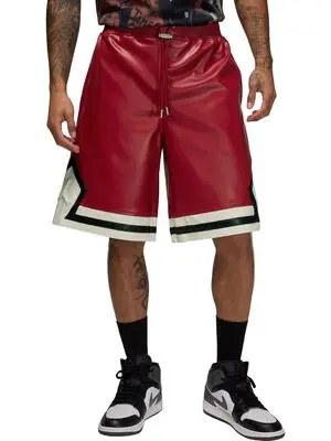 JORDAN Faux Leather Shorts - Red