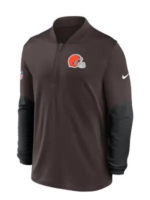 Nike Cleveland Browns Dri-fit Nfl 1/2-zip Top - Brown