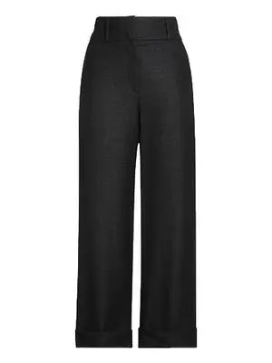 Peserico Wide-leg Flannel Pants - Black