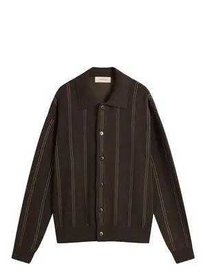 MFPEN Formal Striped Cardigan - Biscuit Stripe