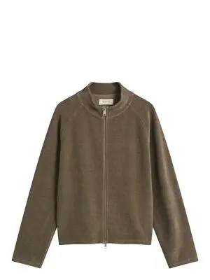 MFPEN Leisure Zip Up Knit - Faded Taupe Jersey Cord
