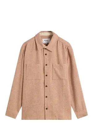WAX LONDON Whiting Wool Fleck Overshirt - Rust/multi