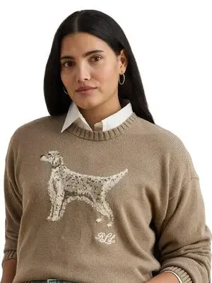 Ralph Lauren Intarsia-knit English Setter Crewneck Sweater - Adirondack Heather Multi