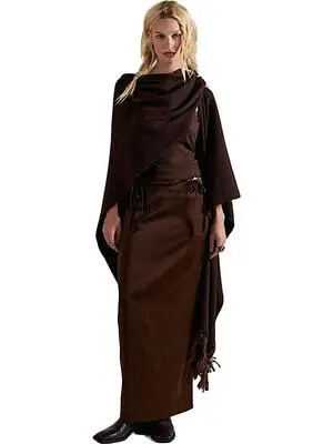 Free People Blanket Duster Wrap - Chocolate