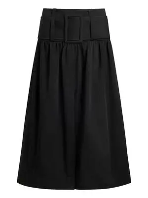 Patou Belted A-line Skirt - Black