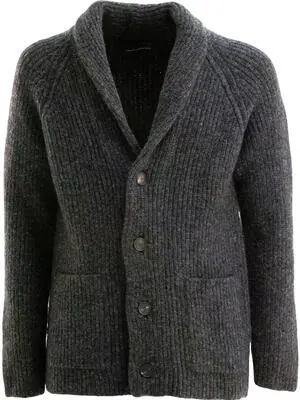 TAGLIATORE Shawl-Collar Ribbed Cardigan