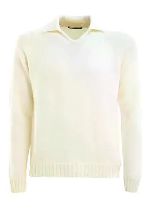 ZANONE V-neck Long Sleeve Sweater - Neutrals