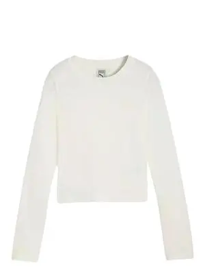 PUMA Long-sleeve Cropped Top - Neutrals