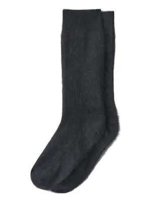 LISA YANG STORE Brushed Cashmere Socks - Black