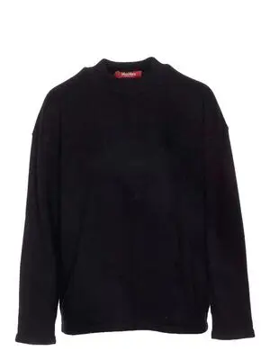 Max Mara Crew-neck Side-split Sweater - Black