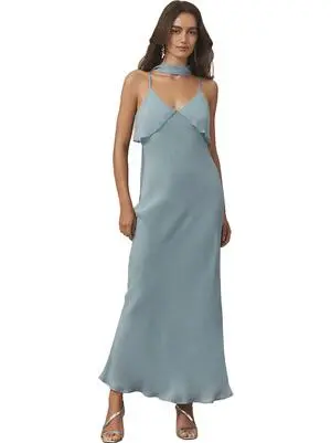 Bhldn Scarf Detail Slip Maxi Dress - Blue