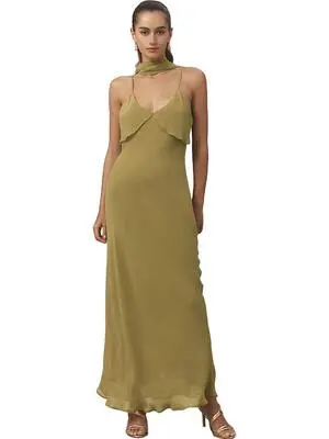 Bhldn Scarf Detail Slip Maxi Dress - Green