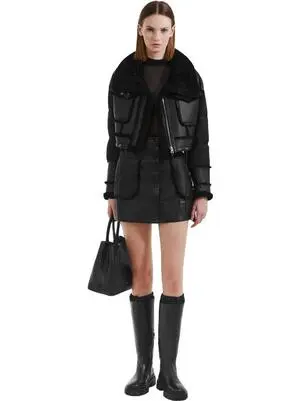 RUDSAK Cropped Shearling Puffer Jacket