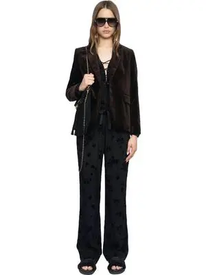 Zadig&Voltaire Poma Floral Flocked Pants - Black