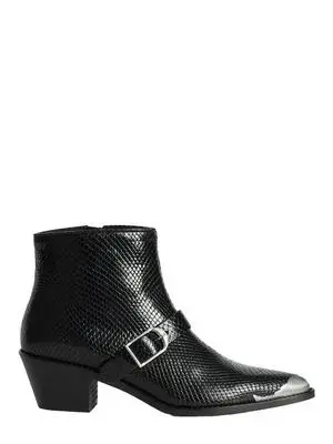 Zadig&Voltaire Tylow Python-effect Ankle Boots - Black