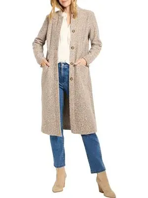 NIC+ZOE Tweed Knit Topcoat - Neutral Multi