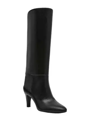 Anne Klein Arcadia Knee High Boots - Black Smooth