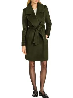 SENTALER Alpaca And Wool Notch Lapel Wrap Coat