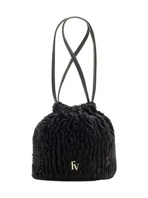 FRANCES VALENTINE Faux Fur Bucket Bag - Black