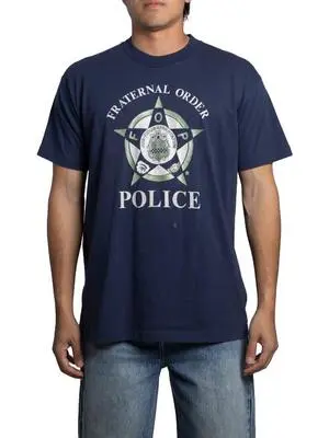 ELWOOD Vintage Fraternal Order Police Tee - Navy
