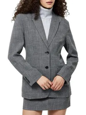 French Connection Glen Plaid Blazer - Charcoal