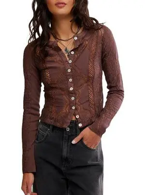 Free People Jae Button-Up Top Chicory Coffee