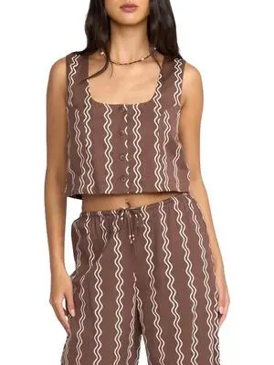 BILLABONG Another Wave Crop Tank Top Espresso Brown