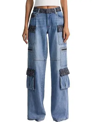 Alice + Olivia Mid-rise Baggy Cargo Jeans - Celine Vintage