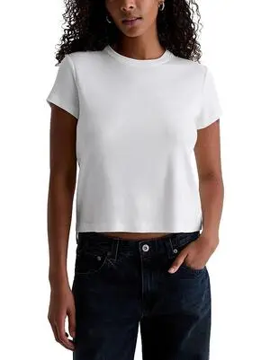 Ag Sadie Crew Cropped Tee - Powder