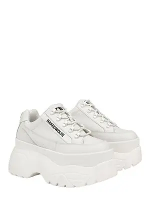 NAKED WOLFE Sprinter Platform Sneakers - White