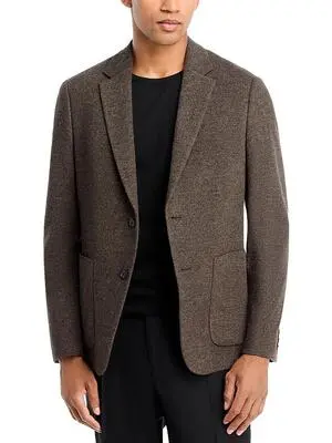 Theory Clinton City Knit Twill Jersey Blazer Brownwood Multi