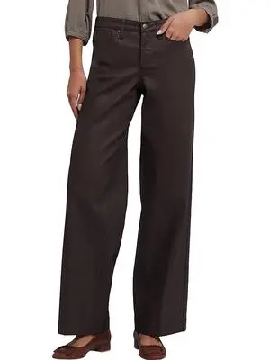 NYDJ Coated Teresa Wide Leg Jeans - Peppercorn