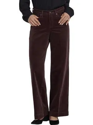 NYDJ Teresa Wide Leg Corduroy Pants - Bitter Chocolate
