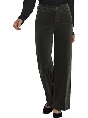 NYDJ Teresa Wide Leg Corduroy Pants - Vine Leaf