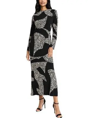 Maggy London Printed Maxi Dress - Black Cream