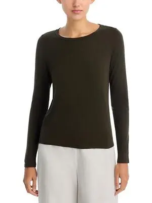 Eileen Fisher Slim Fit Long Sleeve Tee - Woodland