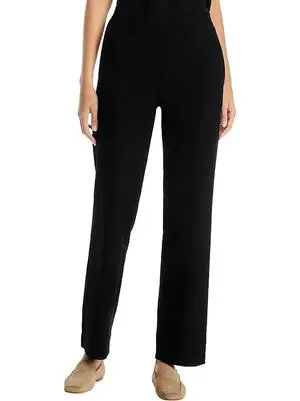 Eileen Fisher Straight Leg Linen Pants - Black