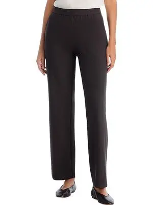 Eileen Fisher Straight Leg Linen Pants - Espresso