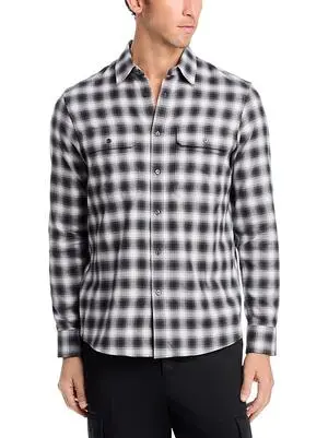 Michael Kors Plaid Classic Fit Button Down Shirt - Charcoal