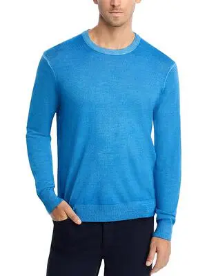 Michael Kors Merino Wool Garment Dyed Sweater French Blue