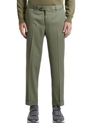 Peserico Curtain Style Wool Trousers - Autumn Green