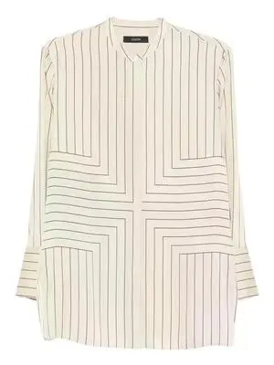 JOSEPH Striped Geometric Shirt - Neutrals