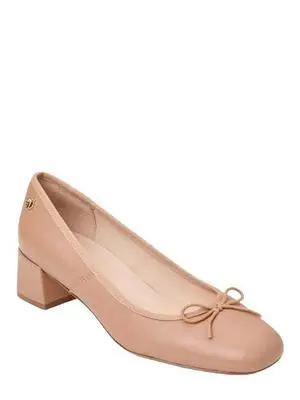 Jack Rogers Square Toe Block Heel Pumps - Caf Au Lait