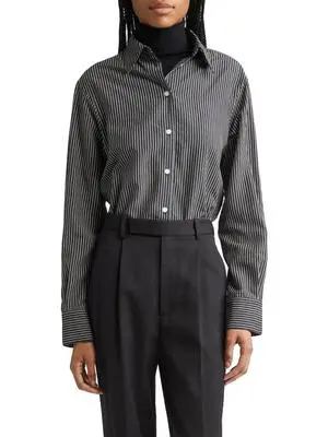 Proenza Schouler Lynsey Stripe Button-up Shirt - Black/white
