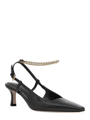 Paige Ankle Strap Pointed Toe Pumps - Black