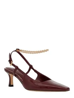 Paige Ankle Strap Pointed Toe Pumps - Cranberry