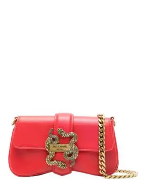 Just Cavalli Snake Buckle Shoulder Bag - Red