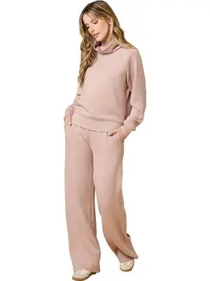 SOFTIES Athleisure Mock Neck And Pleated Pant Set - Coco