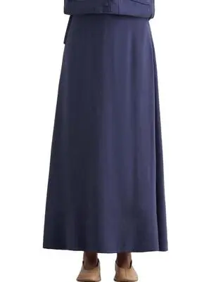 MIZALLE Flared Maxi Skirt - Indigo