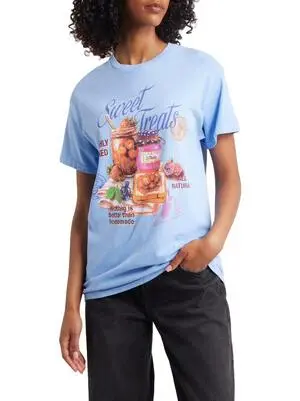 VINYL ICONS Sweet Treats Cotton Graphic T-shirt - Blue